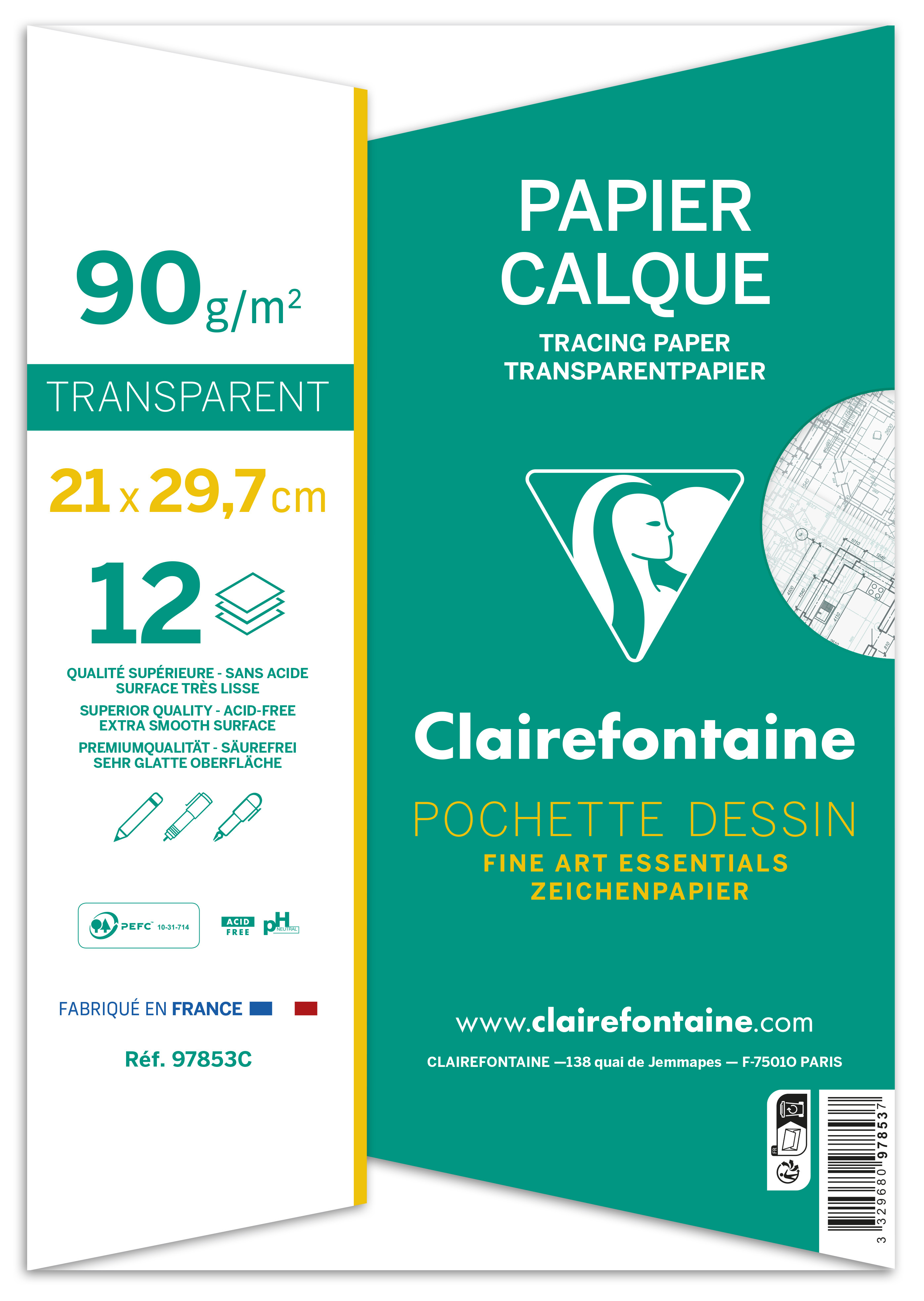 Calqueerpapier zak A4 - Clairefontaine
